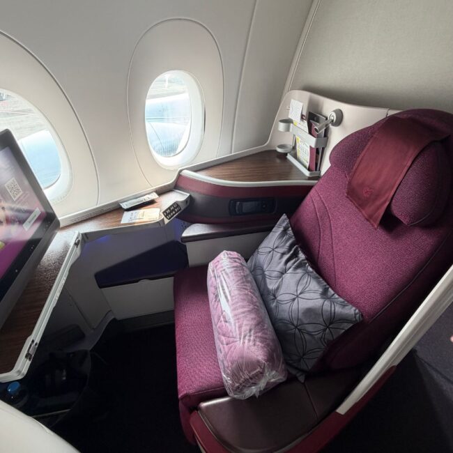 Qatar Airways A350-900 Business Class Review - Being Christina Jane